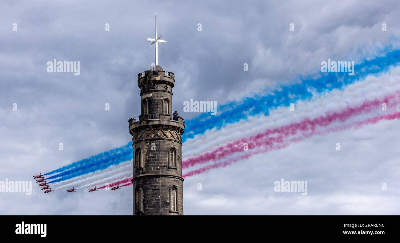 Edinburgh, United Kingdom. 05 July, 2023 Pictured: The Red Arrows ...