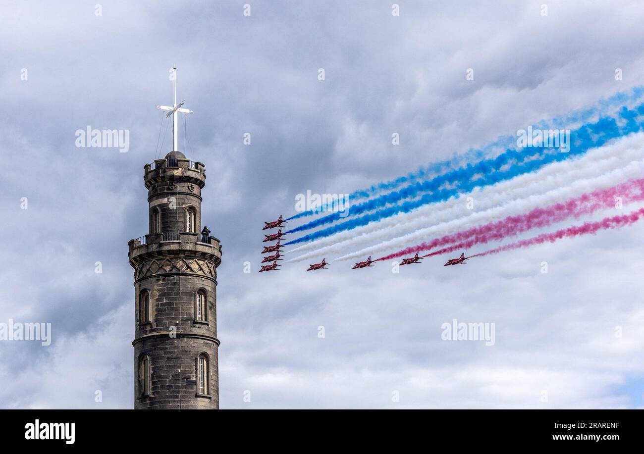 Edinburgh, United Kingdom. 05 July, 2023 Pictured: The Red Arrows ...