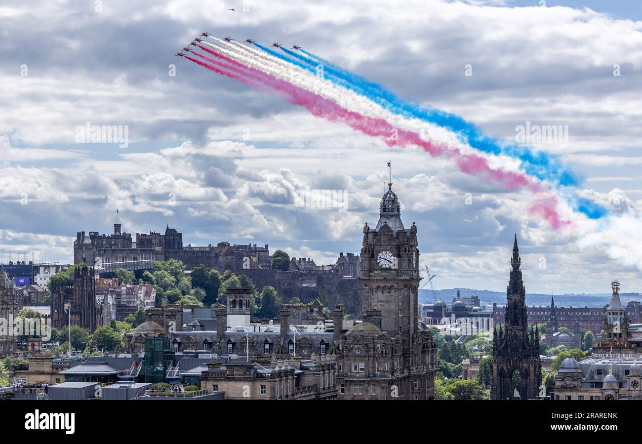 Edinburgh, United Kingdom. 05 July, 2023 Pictured: The Red Arrows ...