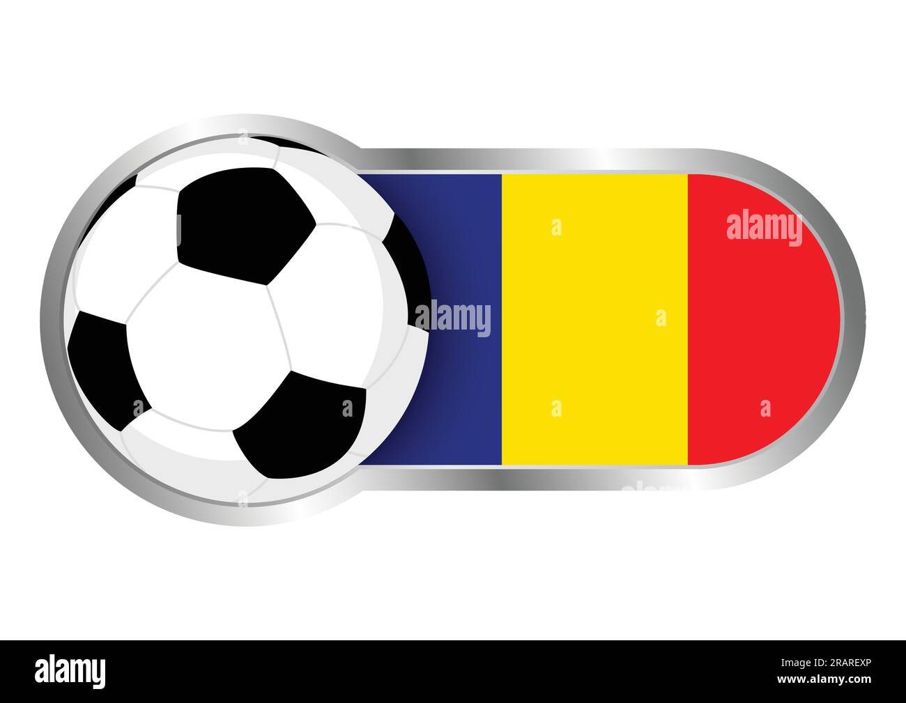 Modern icon for soccer team with Romania insignia Stock Vector Image ...