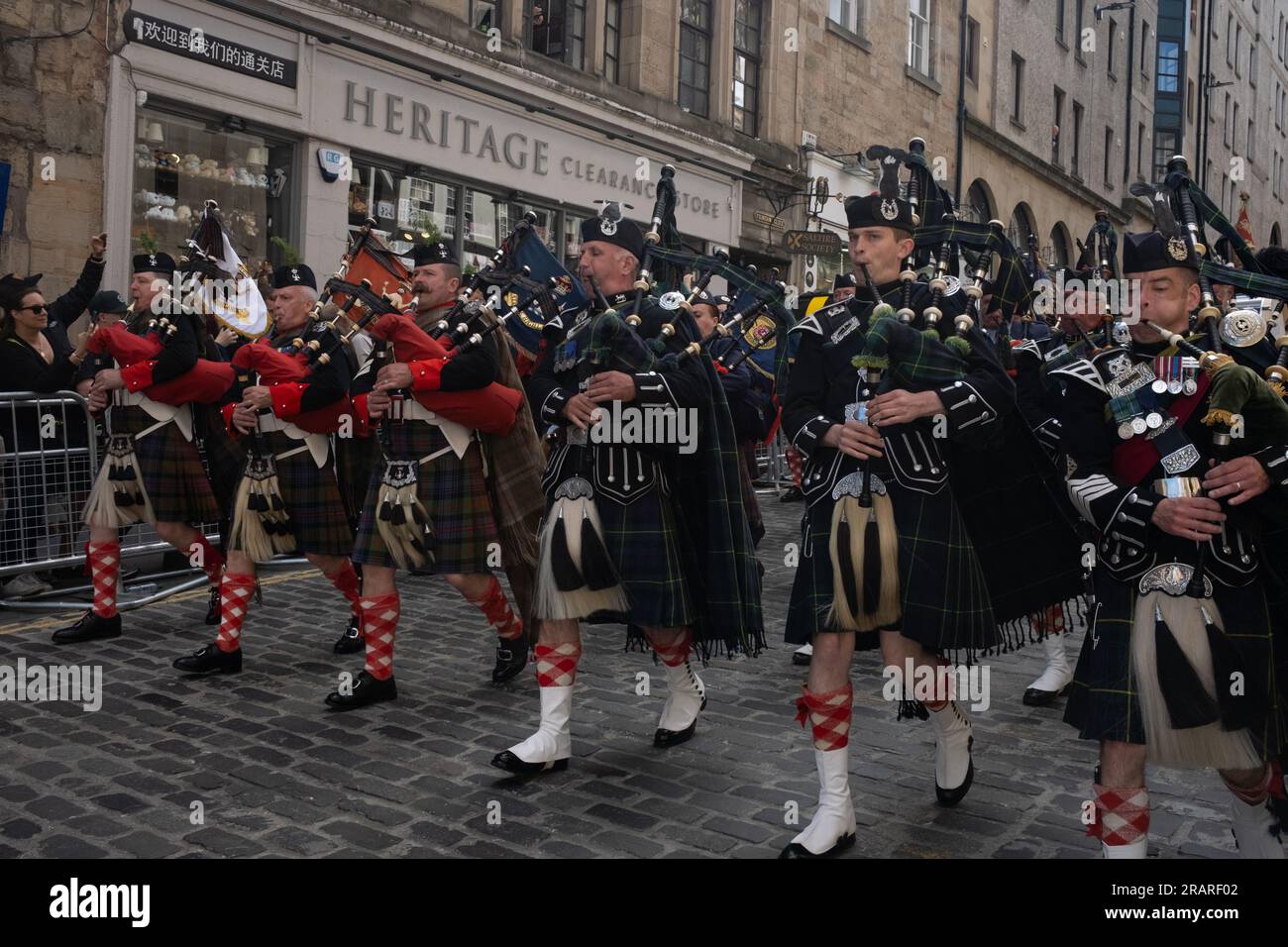 Edinburgh, Scotland, 5th July 2023. Military parade down the Royal Mile ...