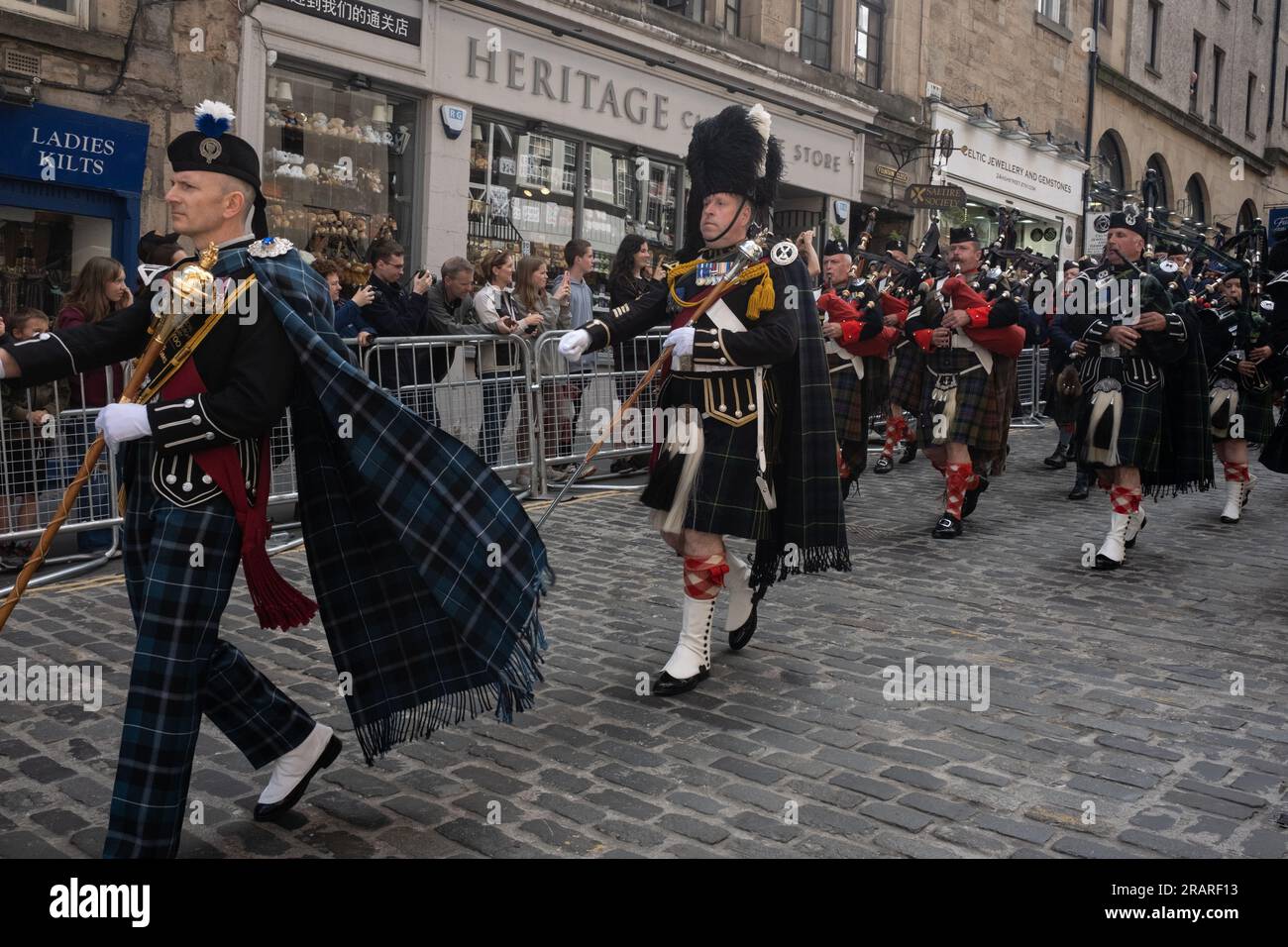 Edinburgh, Scotland, 5th July 2023. Military parade down the Royal Mile ...