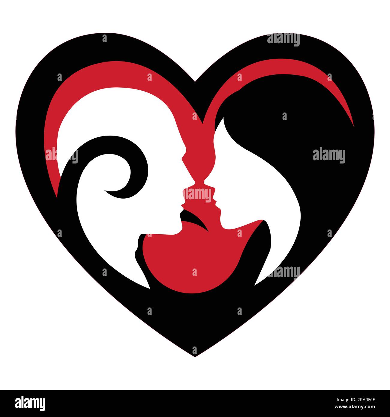 Silhouette woman heart inside Stock Vector Images - Alamy