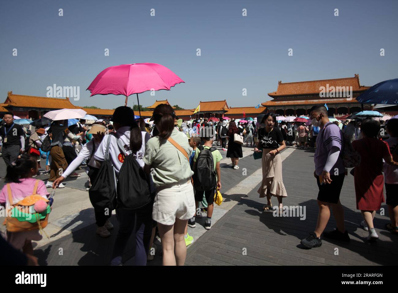 BEIJING, CHINA - JULY 5, 2023 - Tourists brave high temperatures to ...
