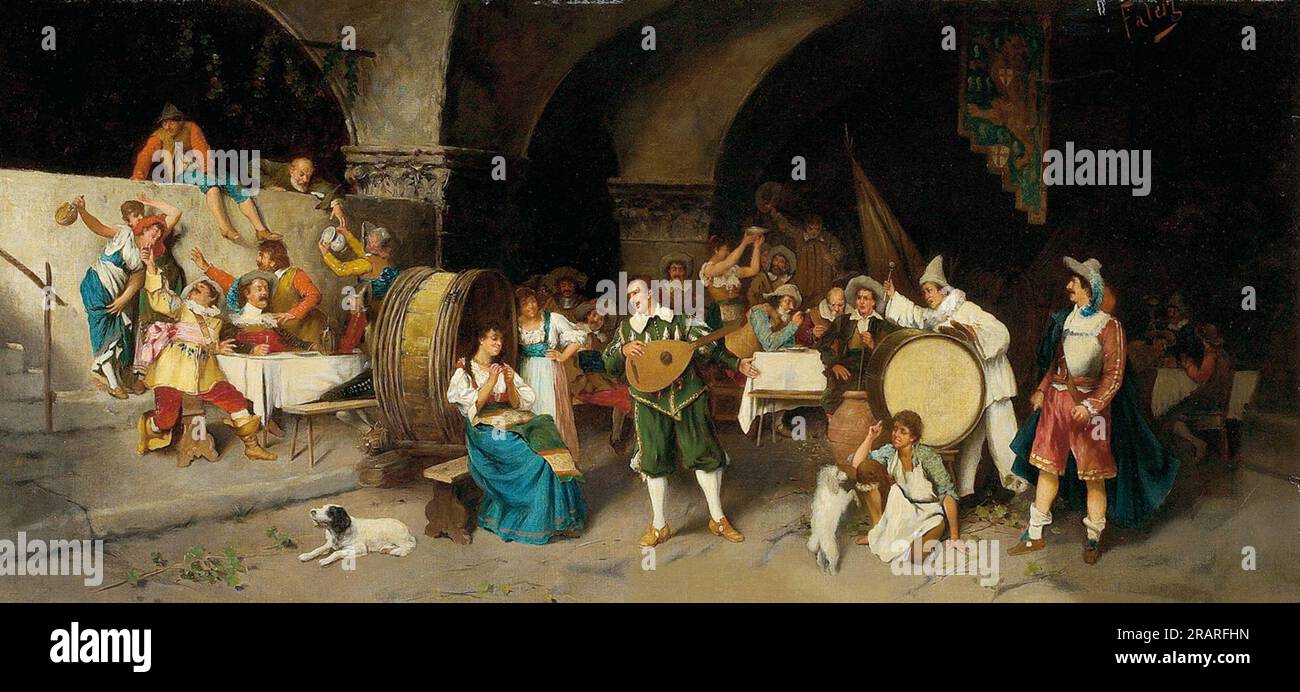The Party at the Tavern 1880 by Luis Ricardo Falero Stock Photo - Alamy