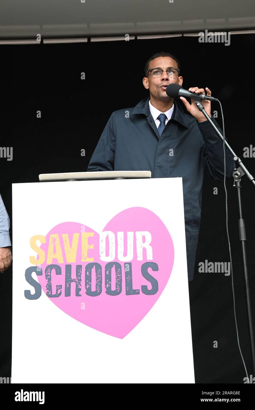 Parliament square, London, UK. 5th July, 2023. Speaker Daniel Kebede ...