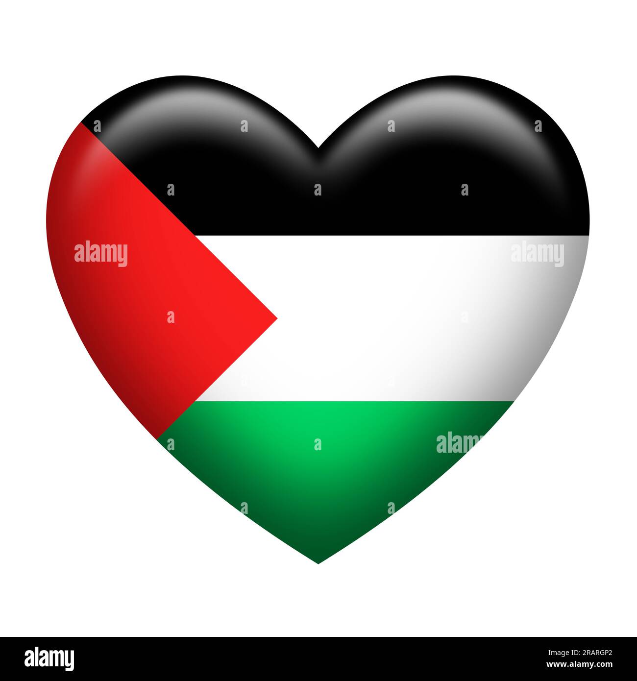Heart shape of Palestine flag isolated on white Stock Photo - Alamy