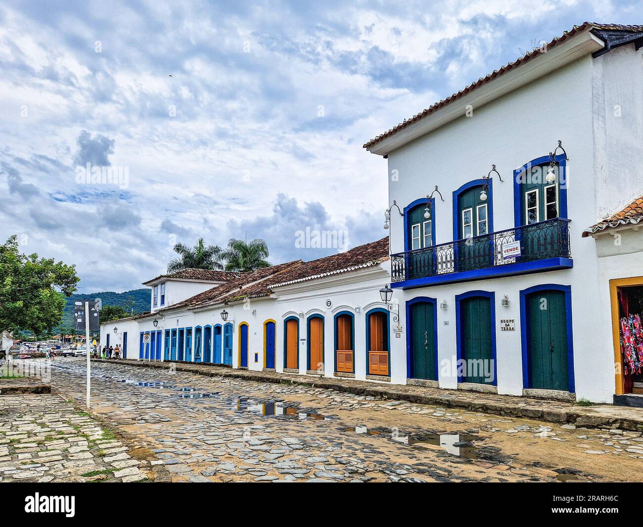 Streets and houses of historical center in Paraty, Rio de Janeiro ...