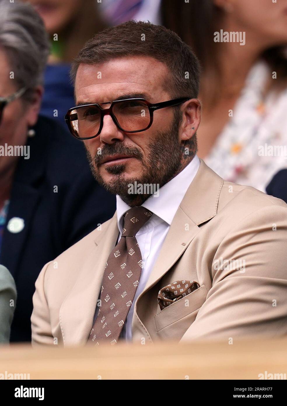 David Beckham in the royal box of centre court on day three of the 2023 ...