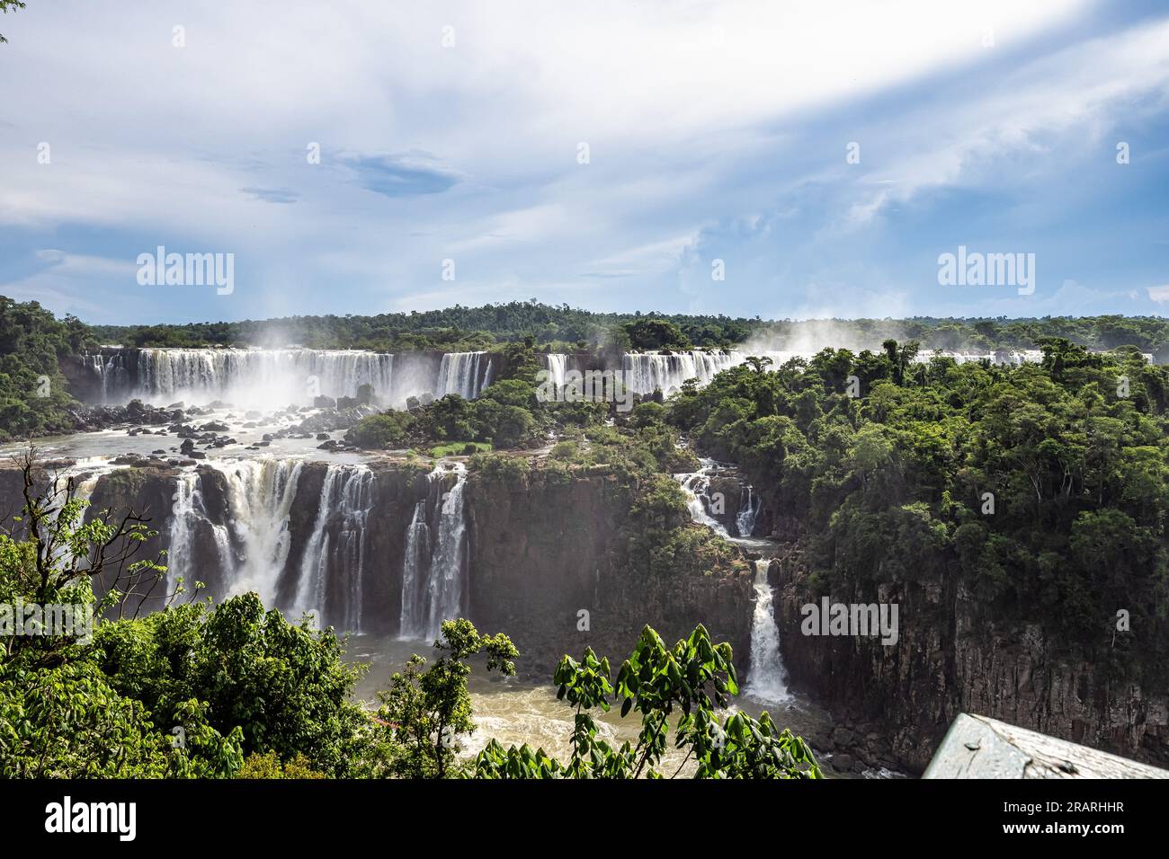 Iguazu Falls, the largest series of waterfalls of the world, located at ...