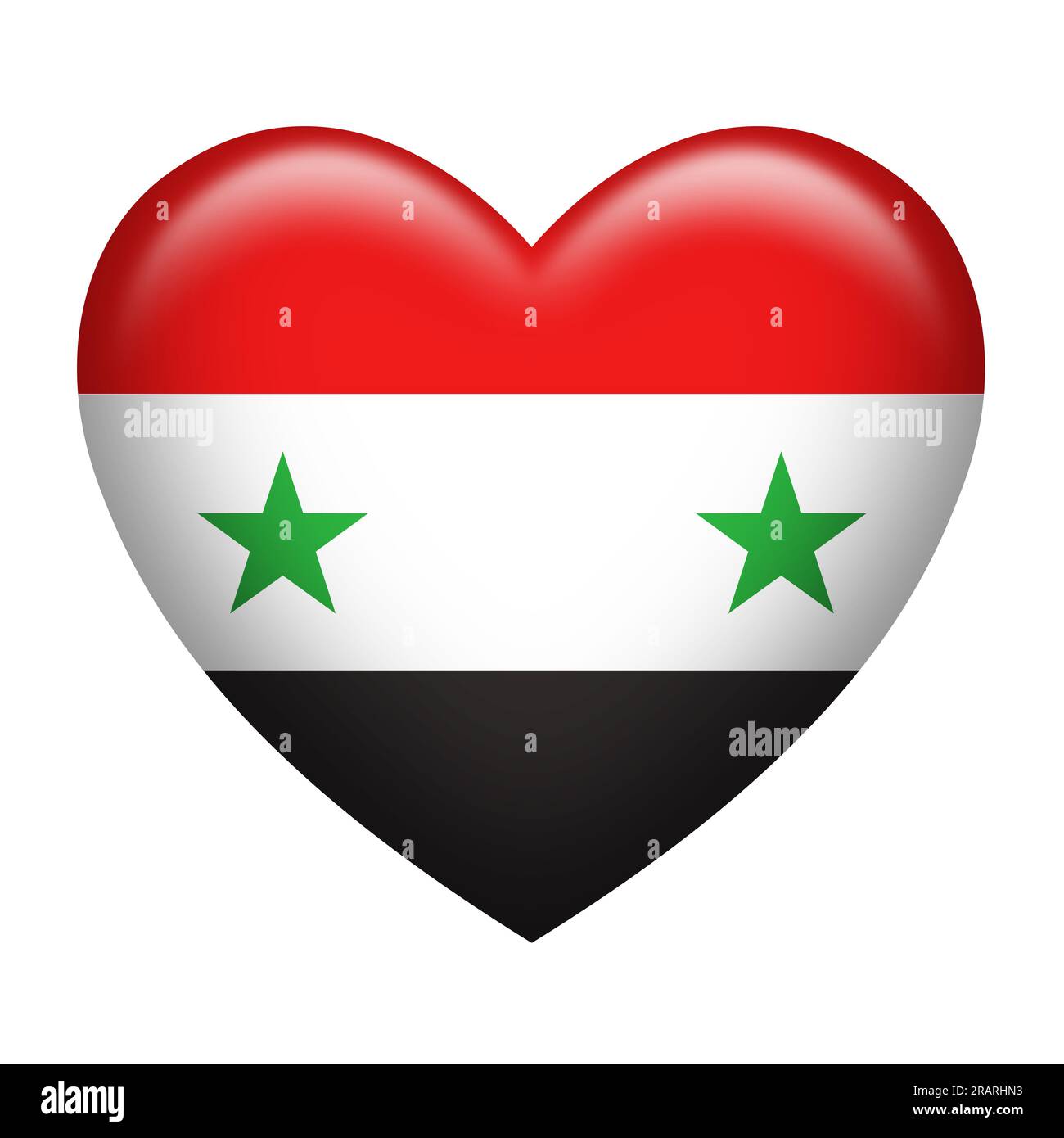 Heart shape of Syria flag isolated on white Stock Photo - Alamy