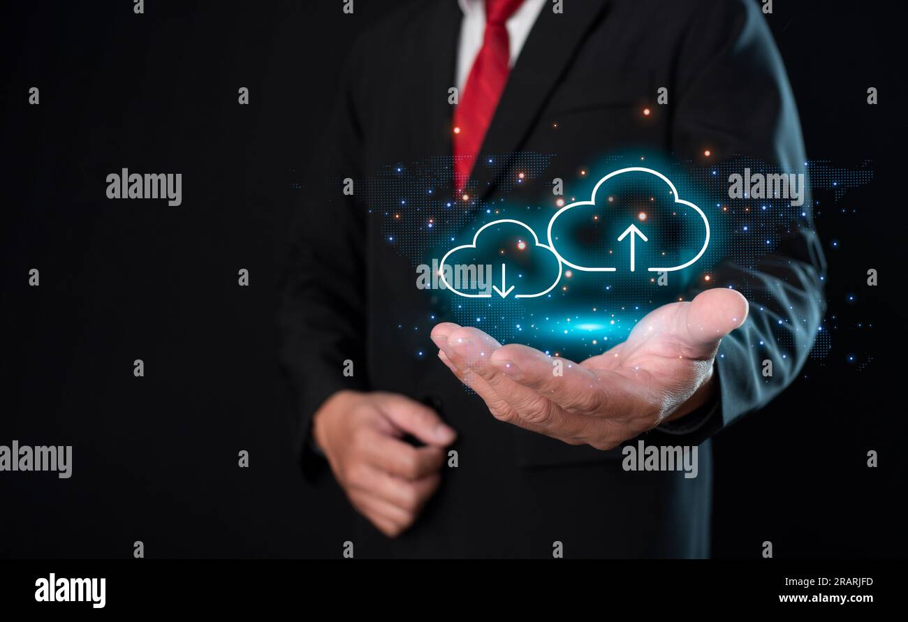 Cloud computing concept, connect communication equipment information ...