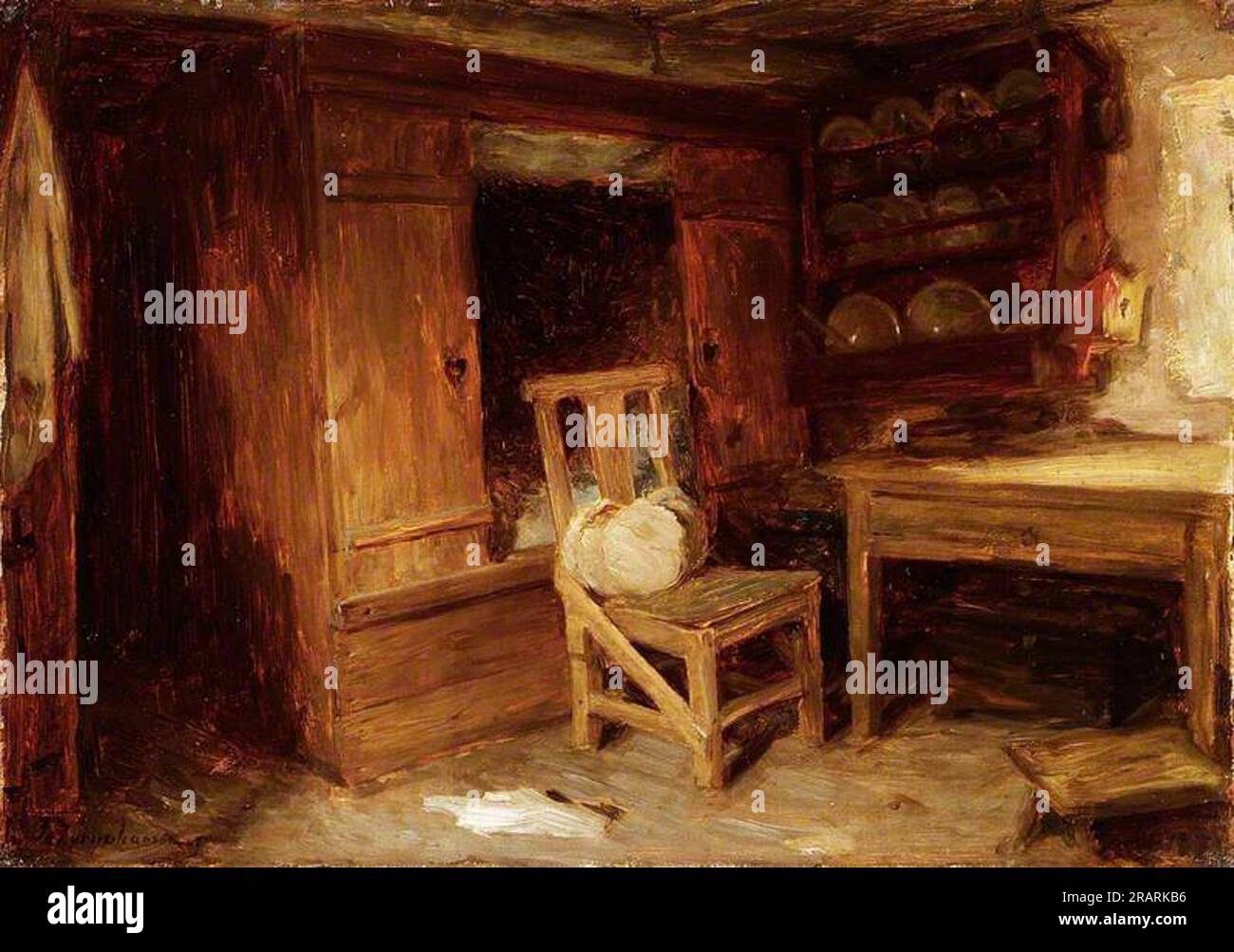 A Scottish Interior, the Box Bed 1874 by Joseph Farquharson Stock Photo ...