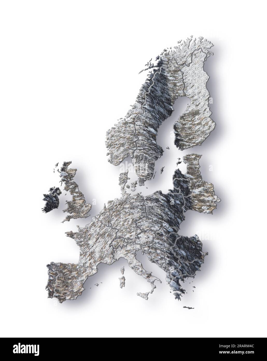 Europe map represented with asbestos graphics on white background ...