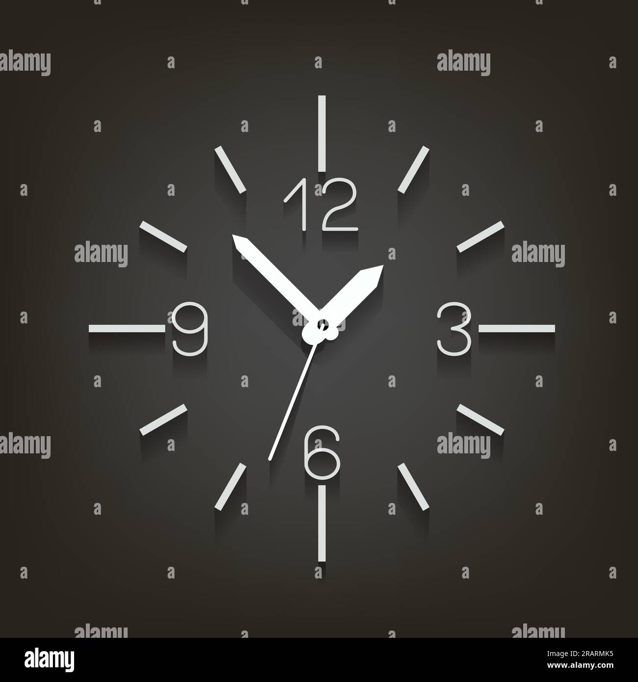 white wall clock timer with shadow on dark Stock Vector Image & Art - Alamy