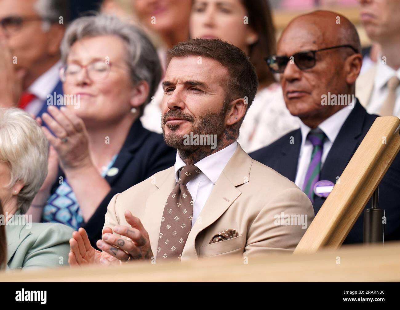 David Beckham in the royal box of centre court on day three of the 2023 ...