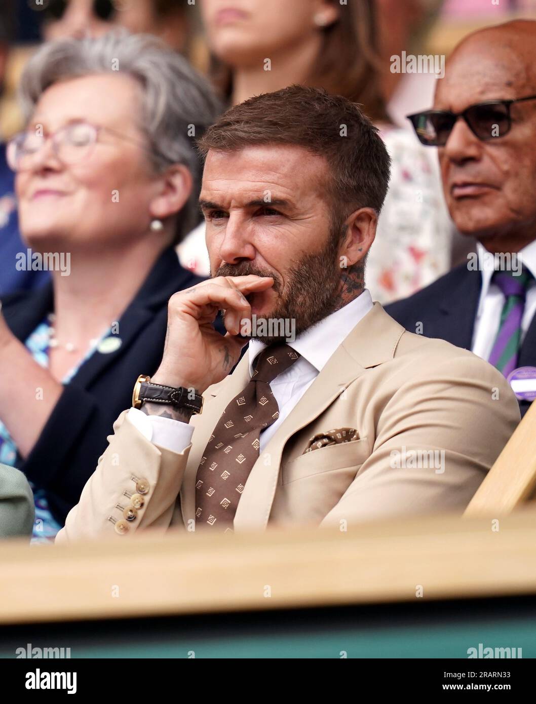 David Beckham in the royal box of centre court on day three of the 2023 ...