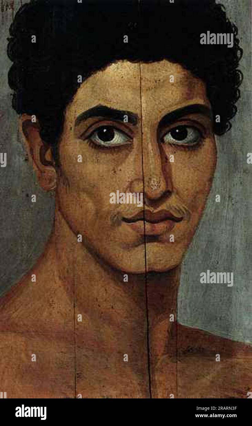 Fayum Mummy Portrait 120 by Fayum portrait Stock Photo - Alamy