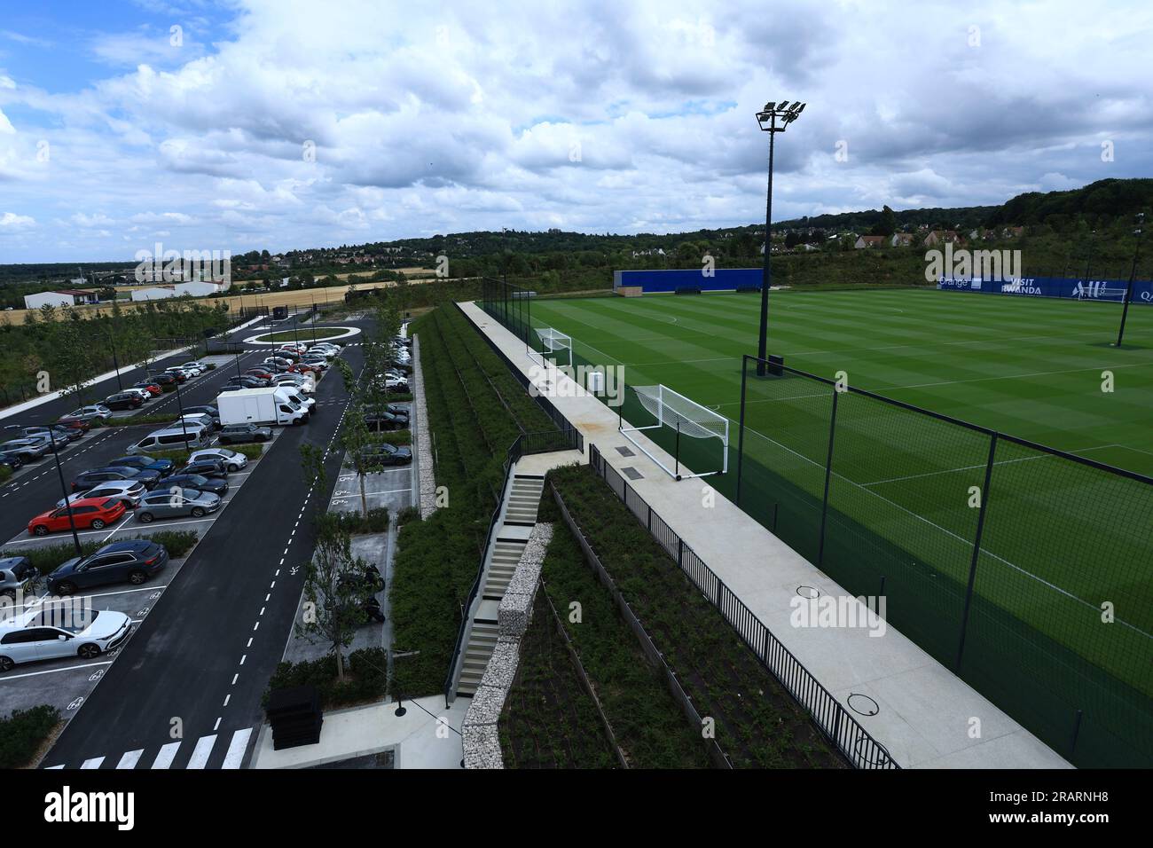 A soccer field at the new Paris-Saint-Germain training ground Wednesday ...