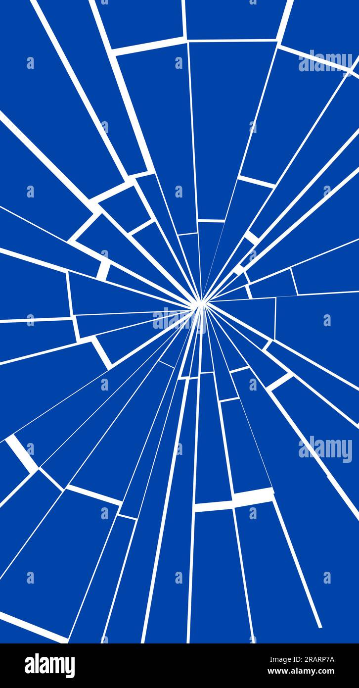 Fractured glass vector background. Blue cracked screen broken glass ...