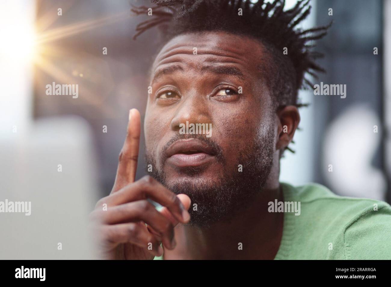 Lifestyle dramatic light portrait of young sad and depressed man Stock ...