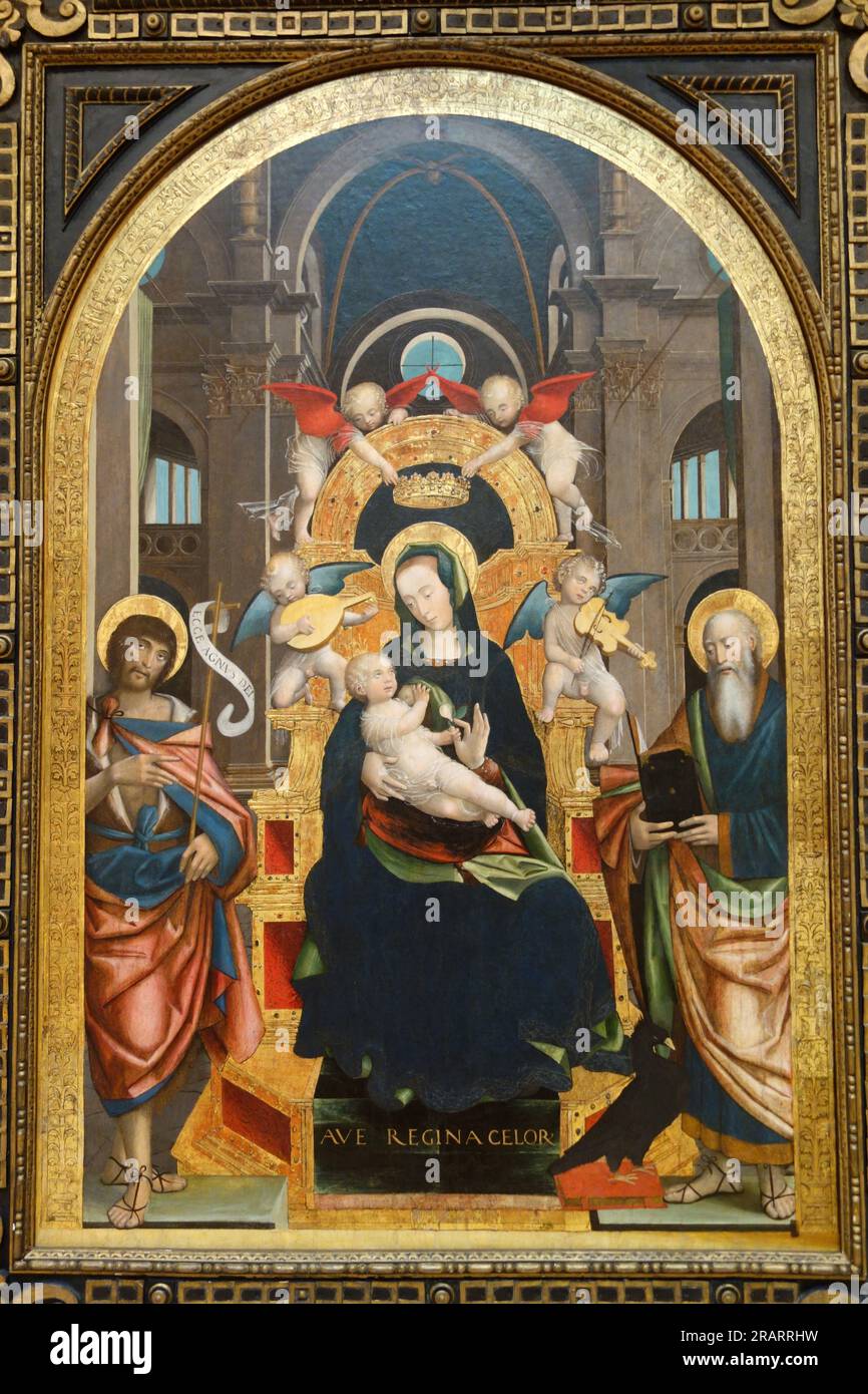 Enthroned Madonna and Child with Saints John the Baptist and John the ...