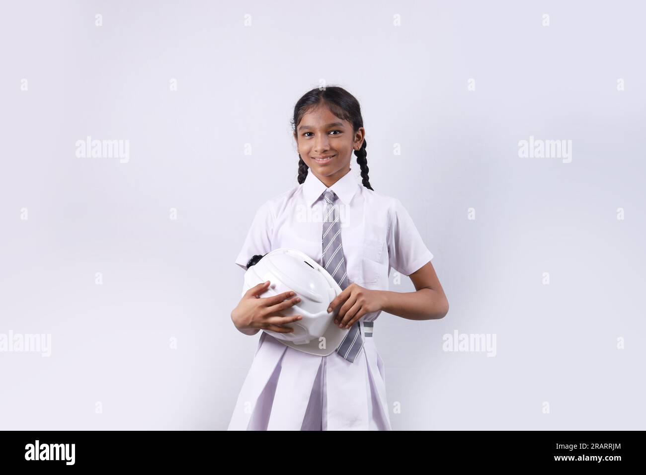 Portrait of Happy school kid as construction worker. Better and stable ...