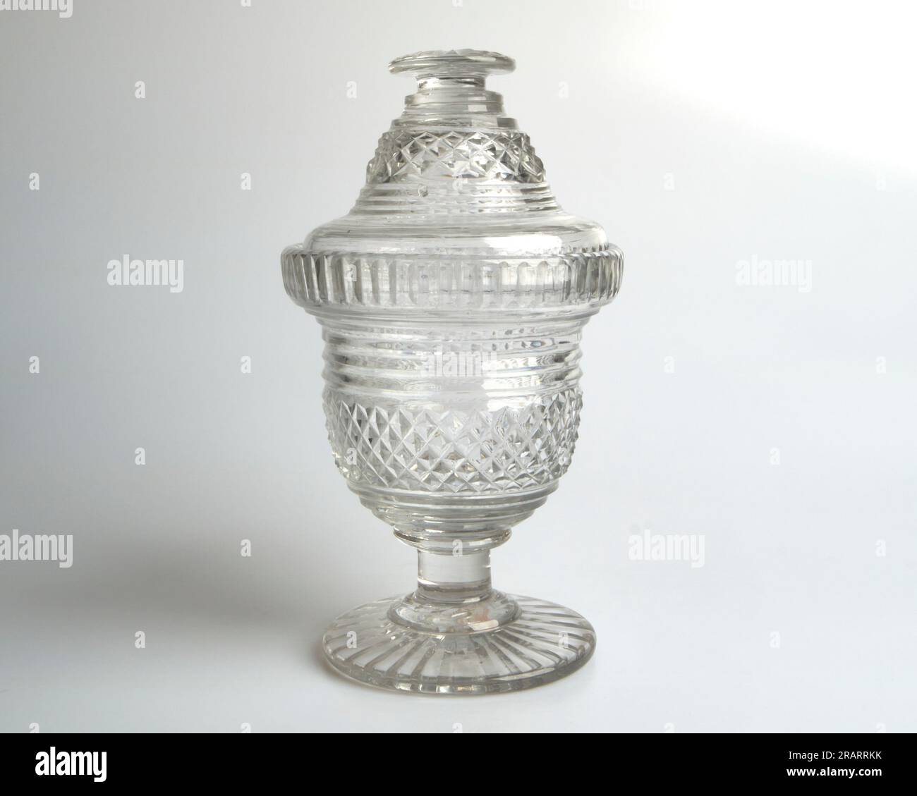 Antique Georgian Victorian cut glass vase and cover Stock Photo - Alamy