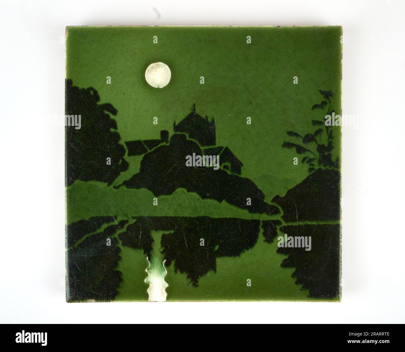 Antique 1900s henry richards art nouveau church and moon pottery hi-res ...