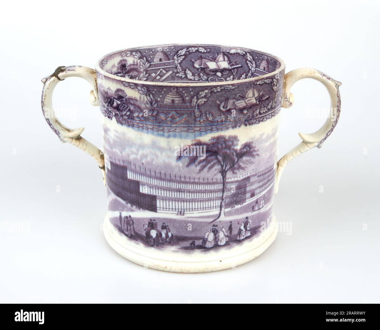 Antique T. Godwin Crystal Palace Masonic symbols purple pottery loving ...