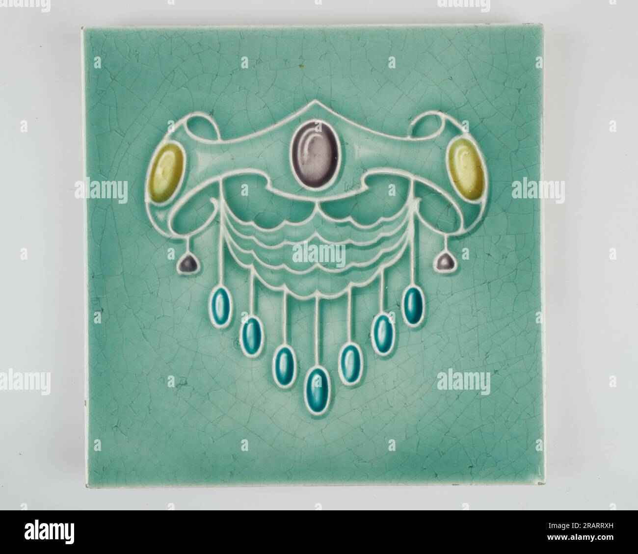 Antique 1900s Henry Richards Tile Co. Art Nouveau pottery tile Stock ...