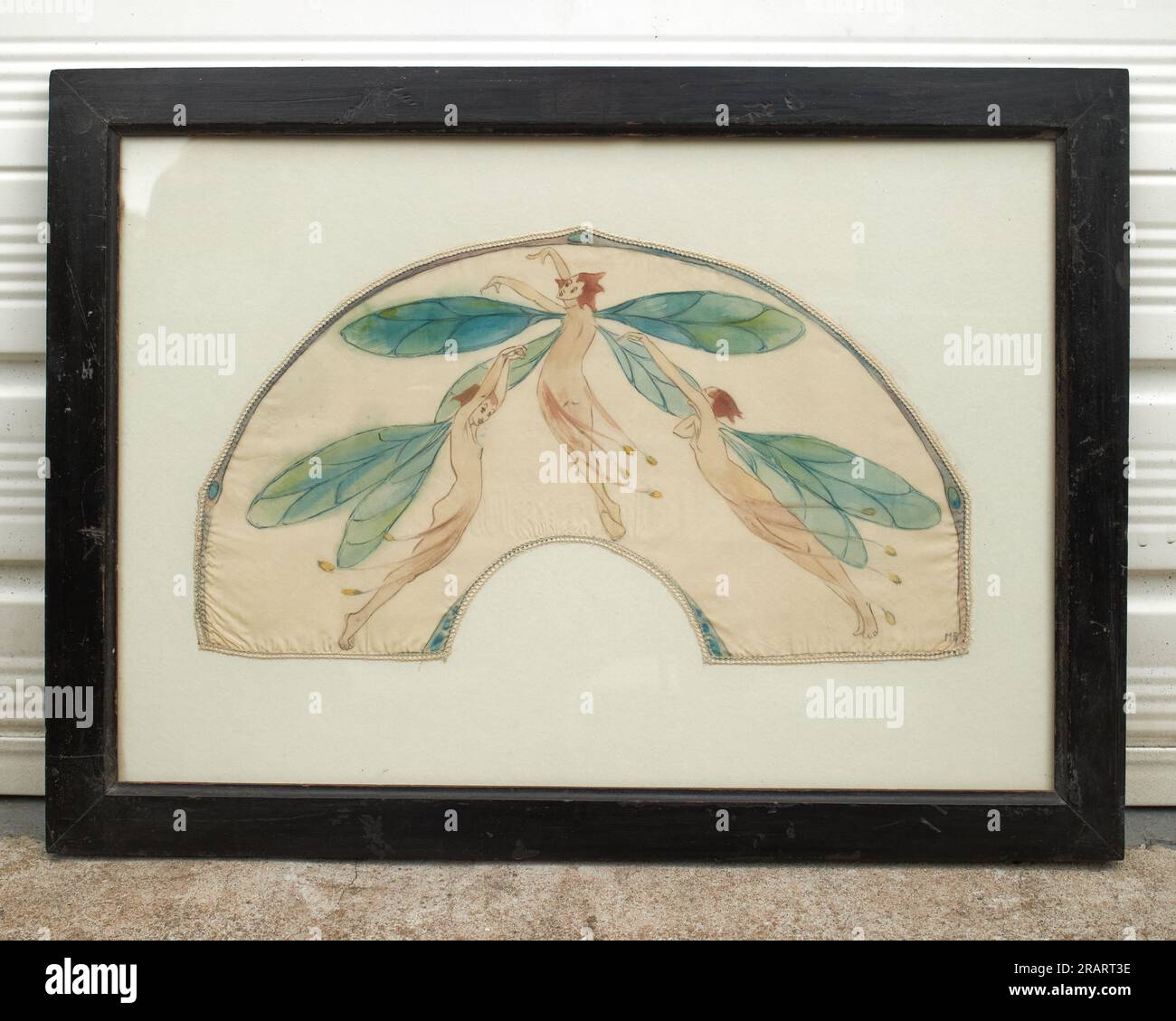 Antique 1920 30 art deco millicent rhodes ra framed hand painted hi-res ...