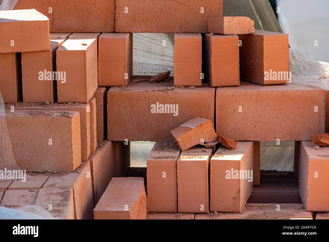 Construction material warehouse stack bricks hi-res stock photography ...