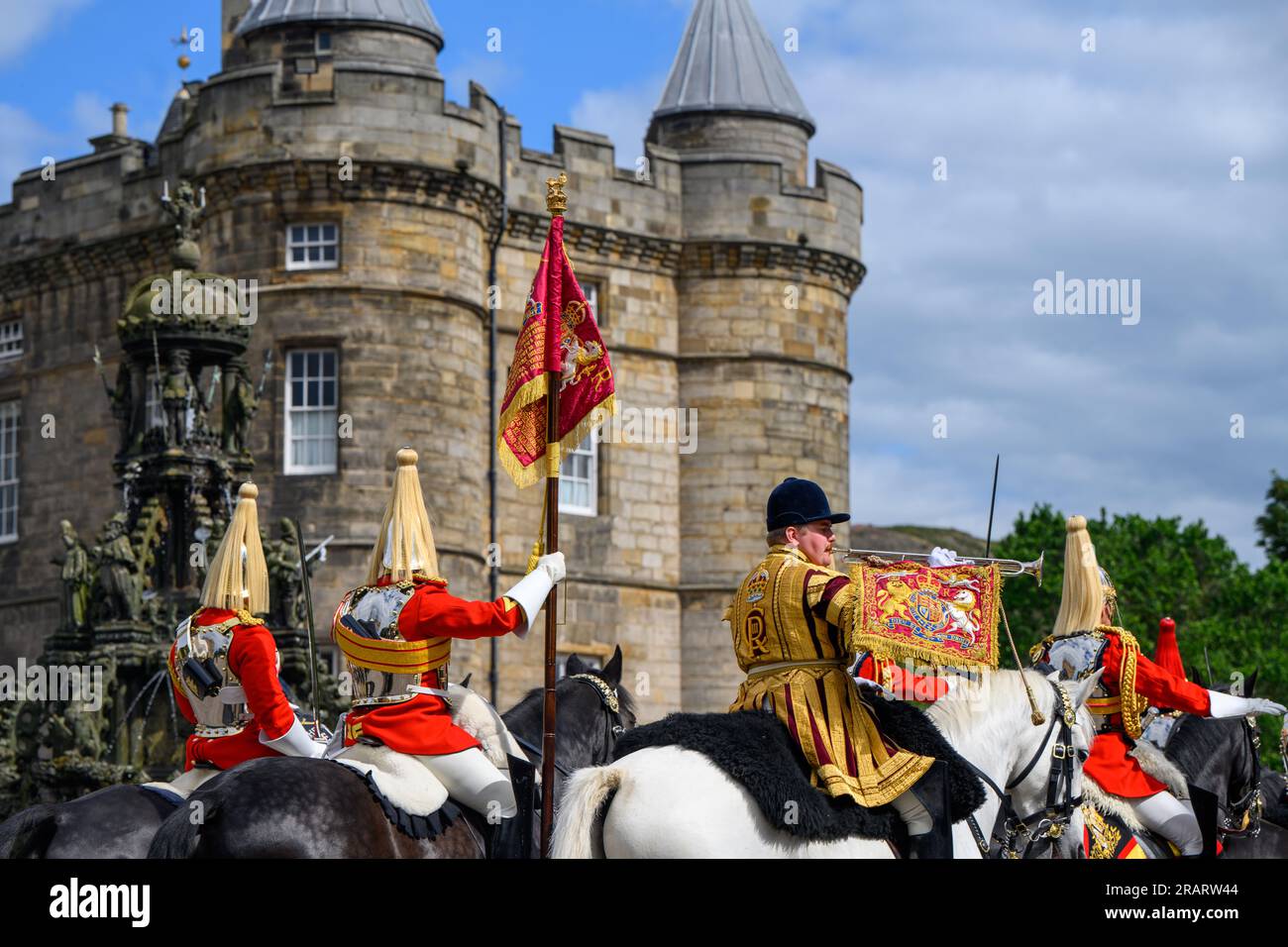 The Household Cavalry at the Palace of Holyroodhouse, Edinburgh, for ...