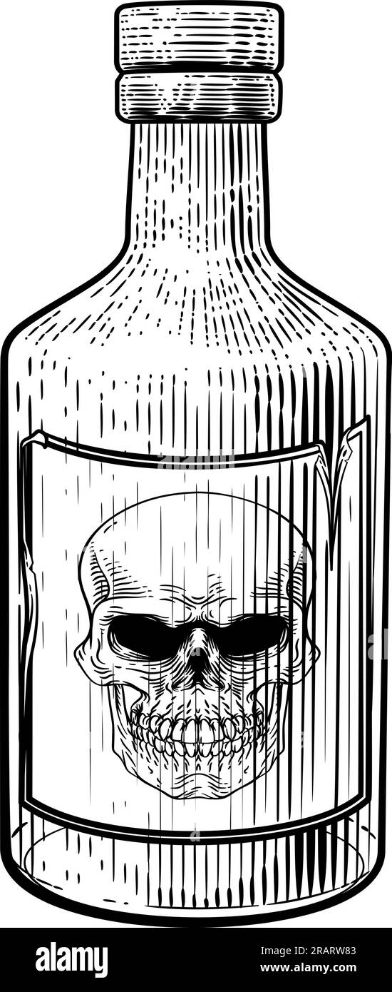 Poison Bottle Skull Warning Sign Label Vintage Stock Vector Image & Art ...