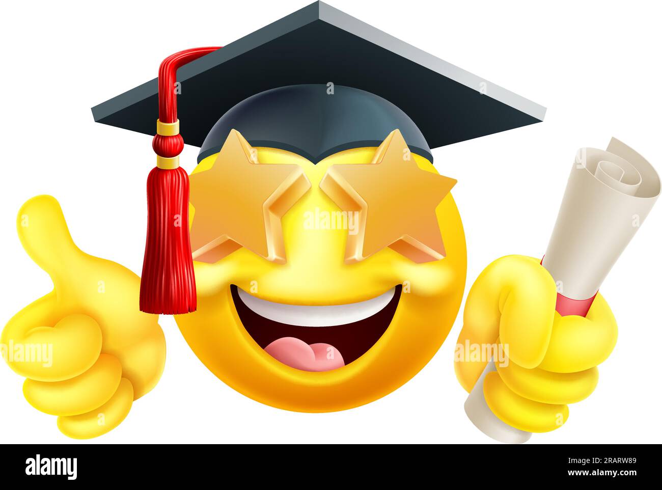 Emoji Graduate College Star Eyes Cartoon Emoticon Stock Vector Image ...