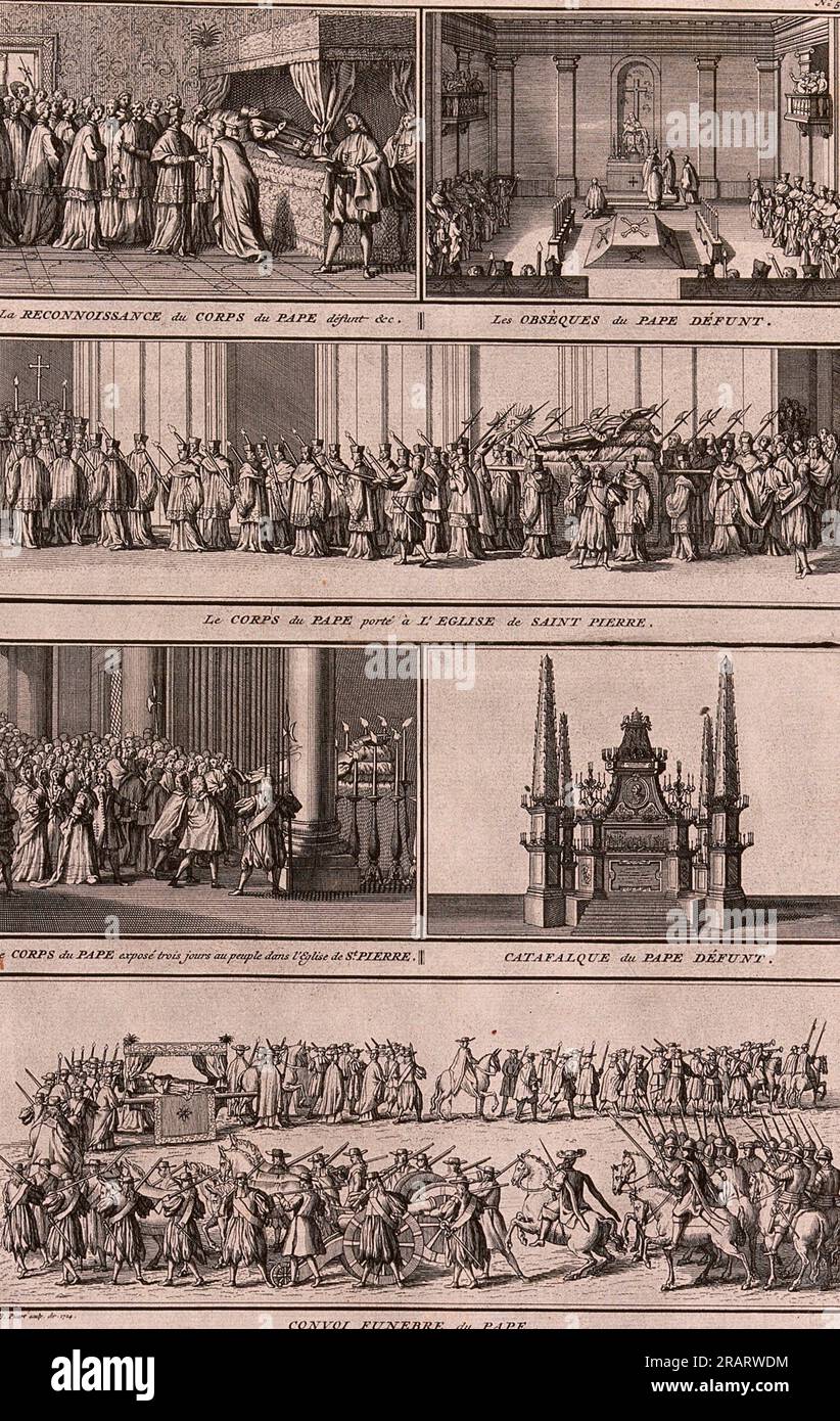 Various rites and cermonies for the burial of a pope, including the ...