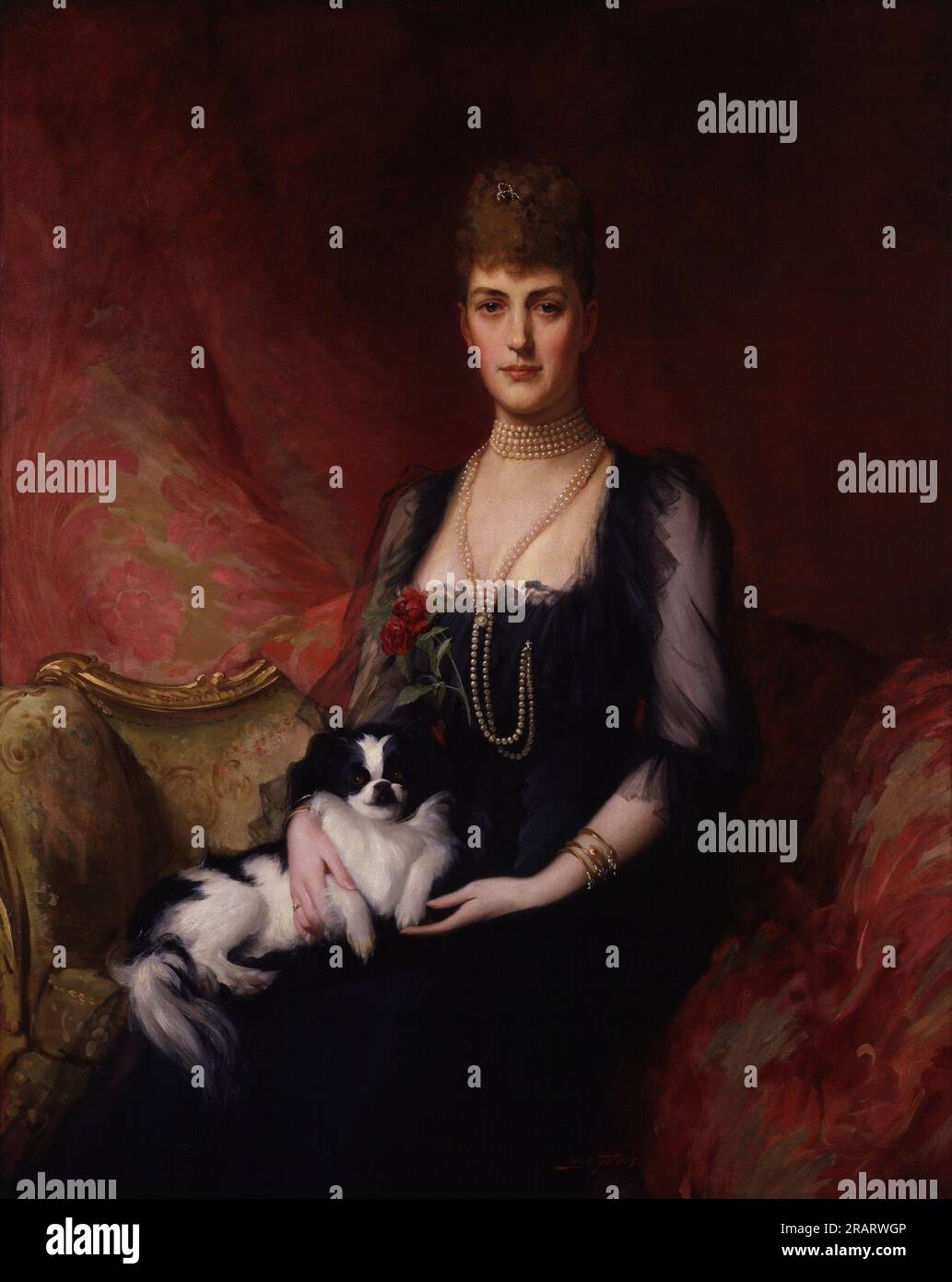 Portrait of Alexandra of Denmark. the Dog is Thought to Be a Japanese ...