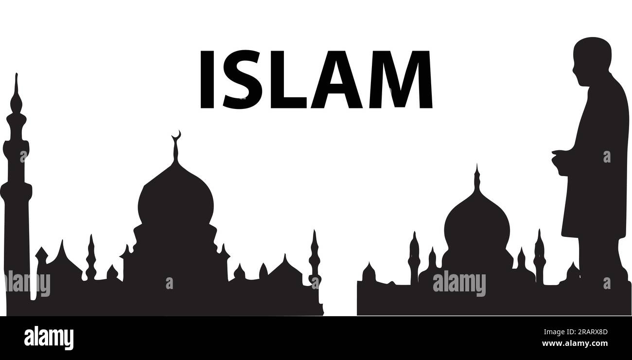 Silhouette Islamic black vector illustration Stock Vector Image & Art ...