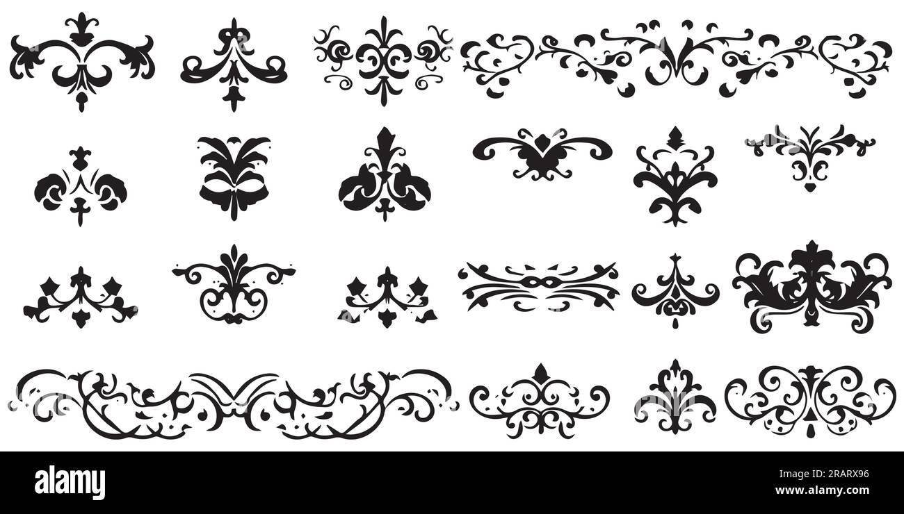 Set of silhouette element vector illustration Stock Vector Image & Art ...