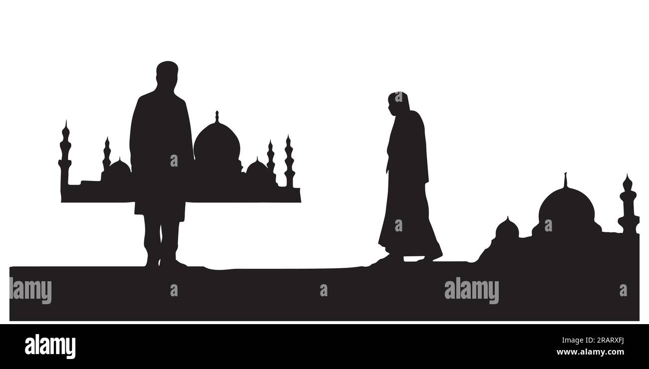 Silhouette Islamic Mosque vector illustration Stock Vector Image & Art ...