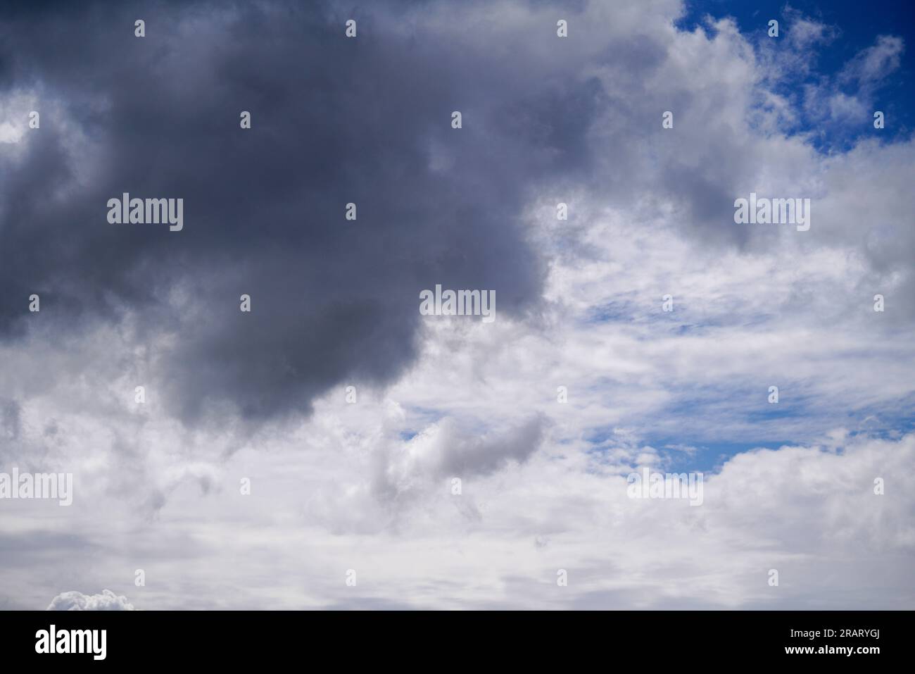 Stratus cumulus alto nimbo clouds in the blue sky are weather messengers Stock Photo - Alamy