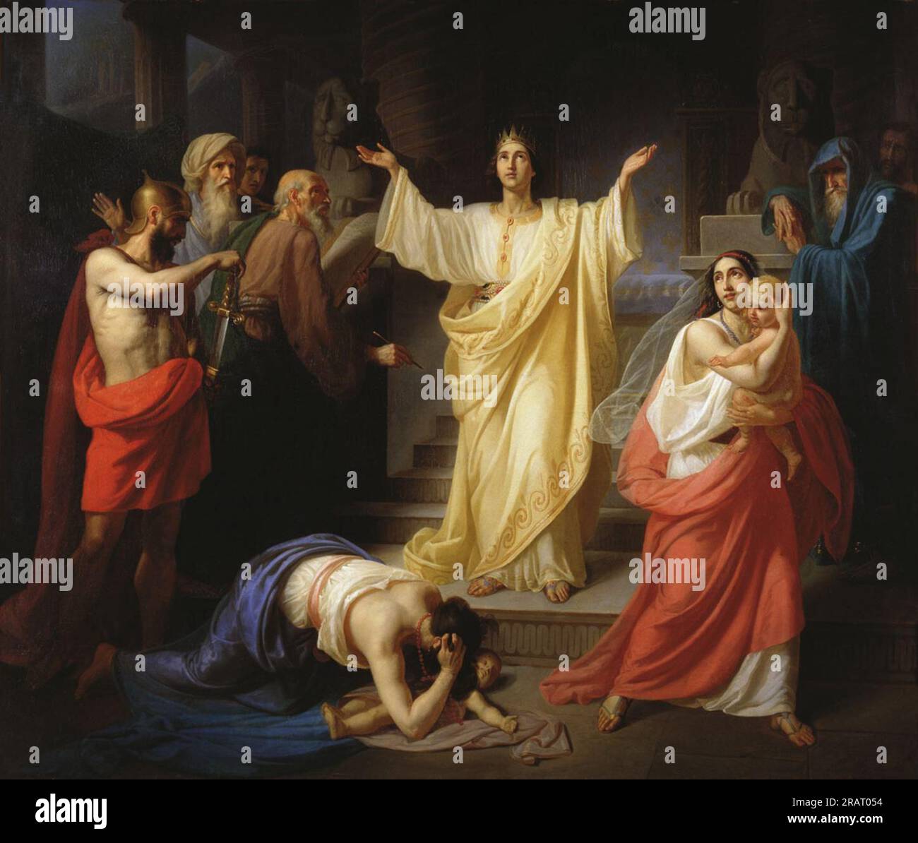Judgment of Solomon 1854 by Konstantin Flavitsky Stock Photo - Alamy