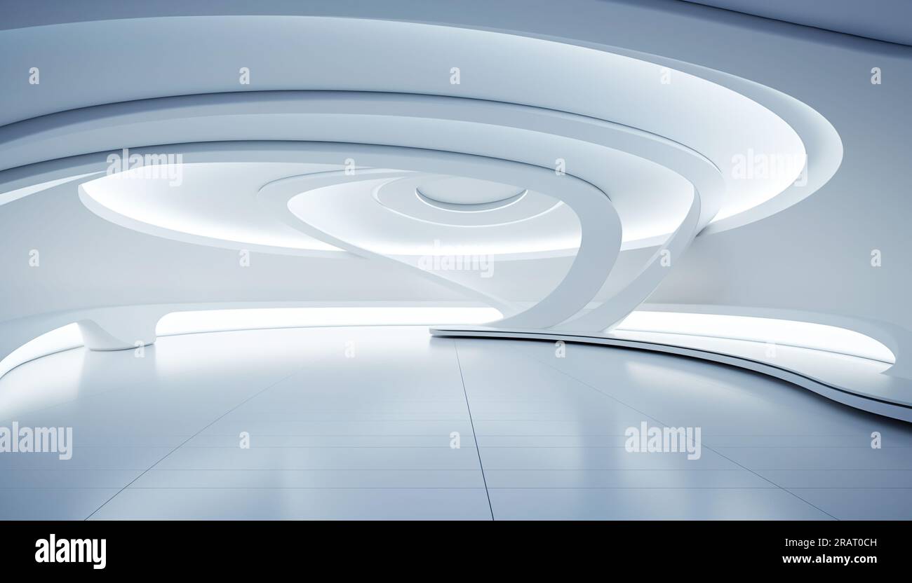 Light blue architectural background with complex curved shapes Stock ...