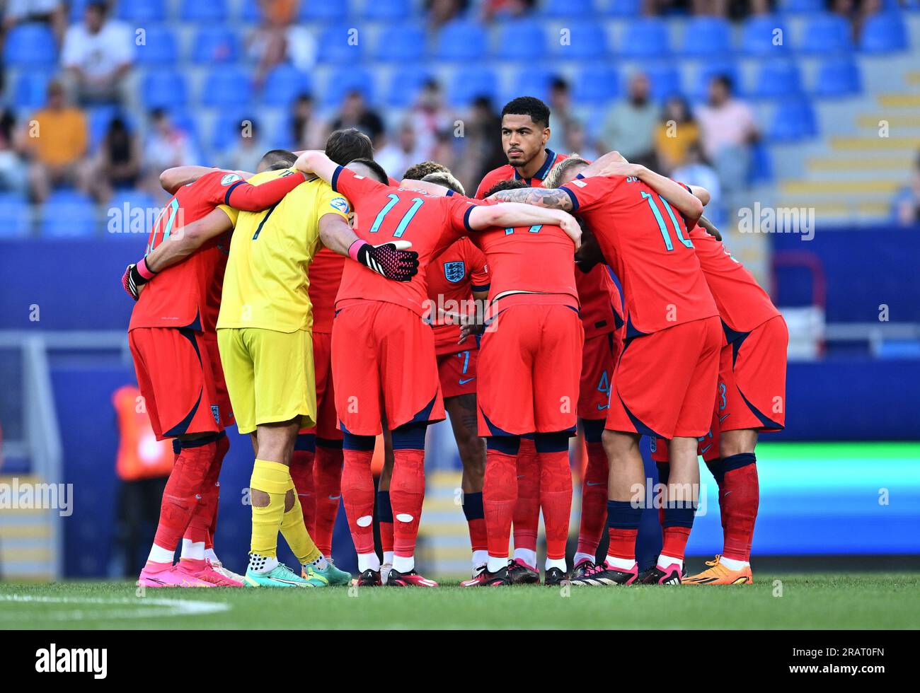 The England team huddle beforeduring the Euro Under-21 Championship ...