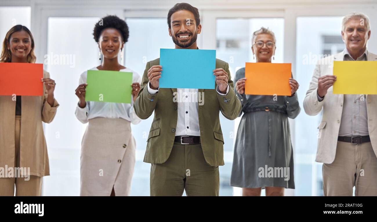 Creative people, portrait and color poster for advertising, marketing ...