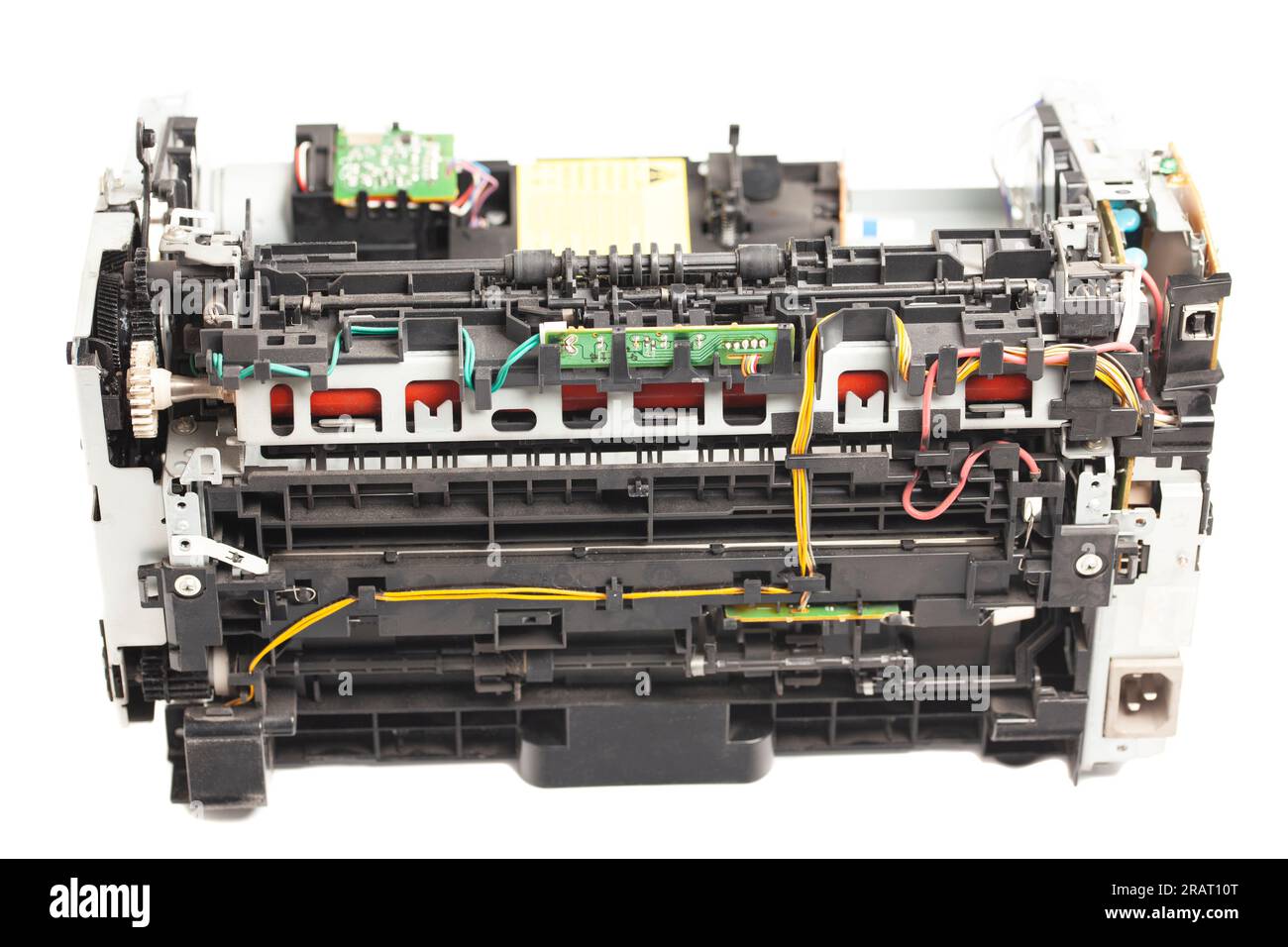 Disassembled laser printer isolated on white background Stock Photo - Alamy