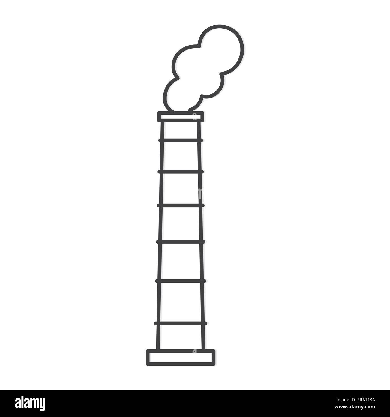 factory, industrial chimney with smoke- vector illustration Stock ...