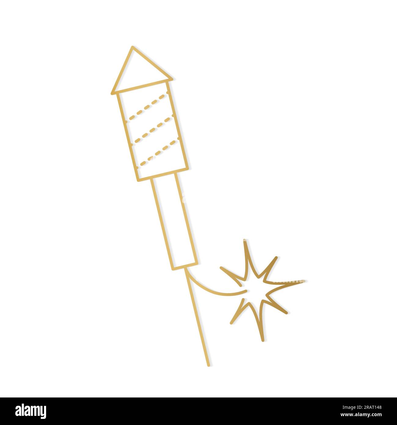 golden fireworks icon, celebration of New Years Eve - vector ...