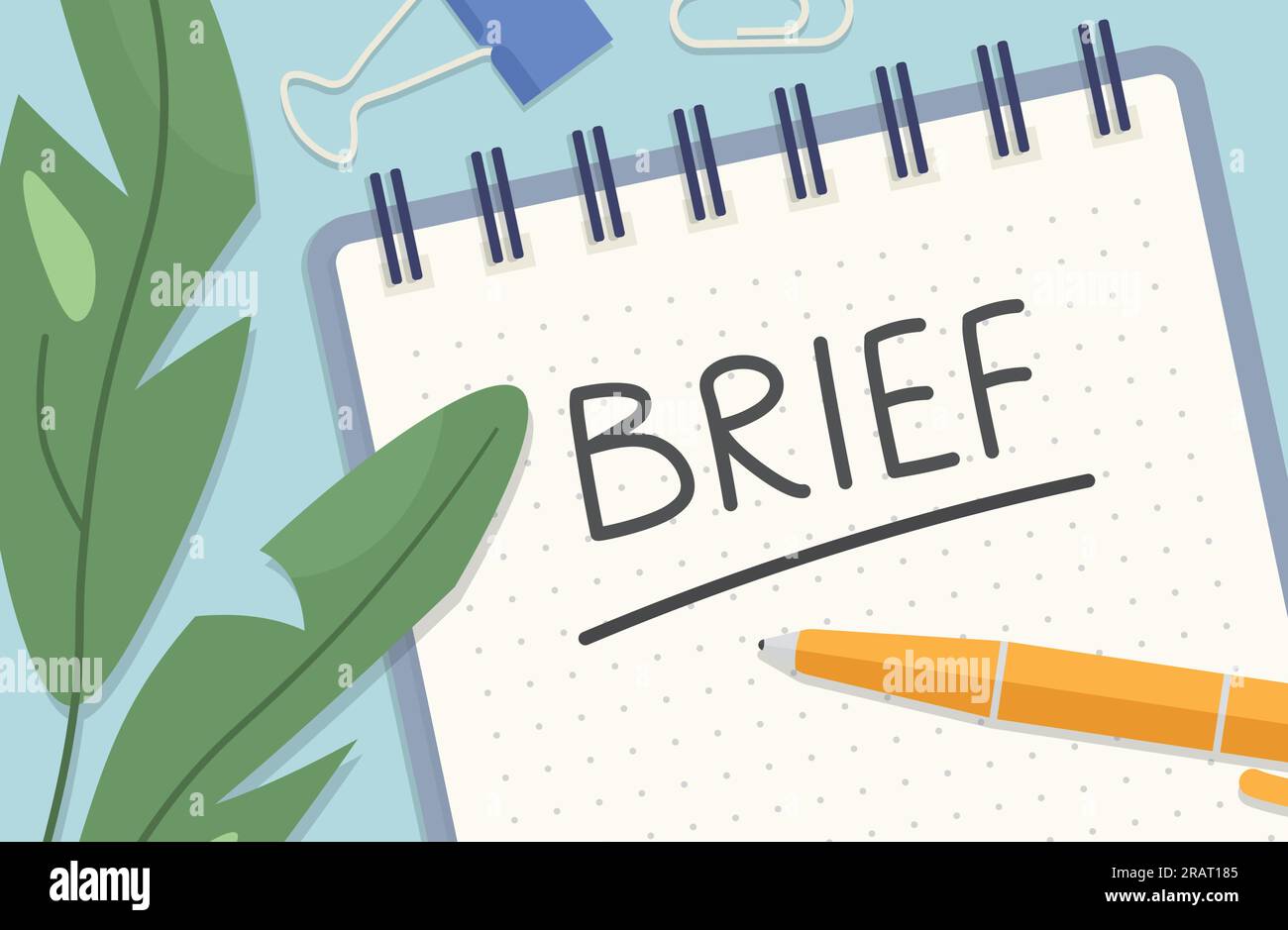 brief written in a spiral notebook- vector illustration Stock Vector ...